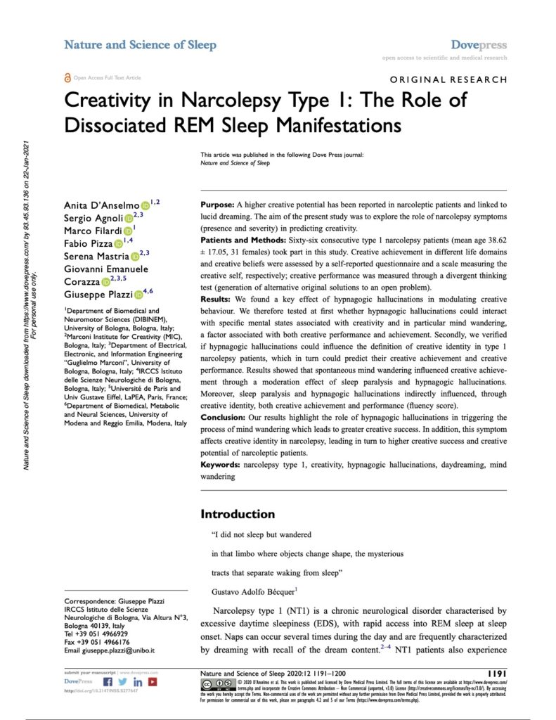A new study is out on Nature & Science of Sleep! Creativity in ...